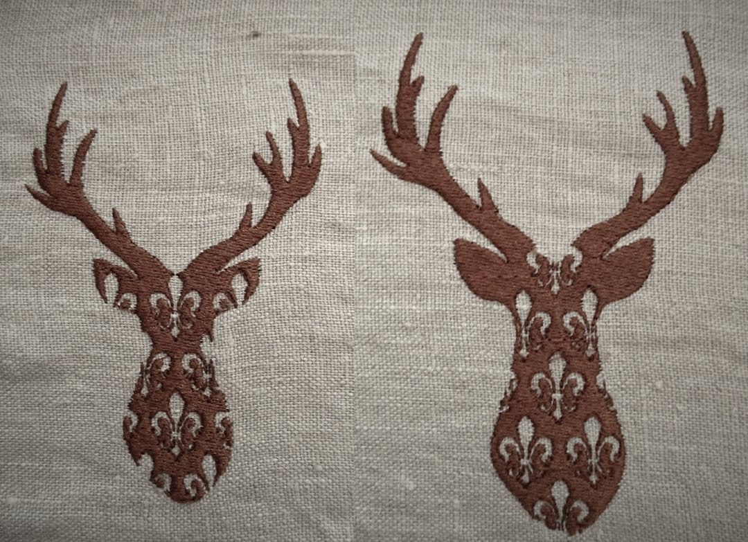 Deer Fleur De Lis Silhouettes Machine Embroidery Designs Sizes 5, 6, 7 ...
