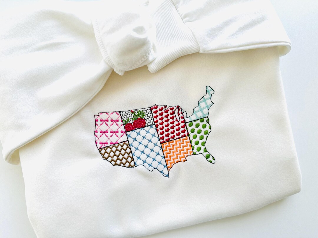 Patchwork USA States Patterned US Outline Silhouette United States of ...