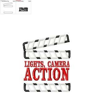 Lights, Camera, Action Movie Maker Applique Machine Embroidery Design ...