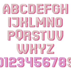 Shadow Font Machine Embroidery Design Sizes 1, 1.2, 1.5, 2, 2.4 and 3 ...