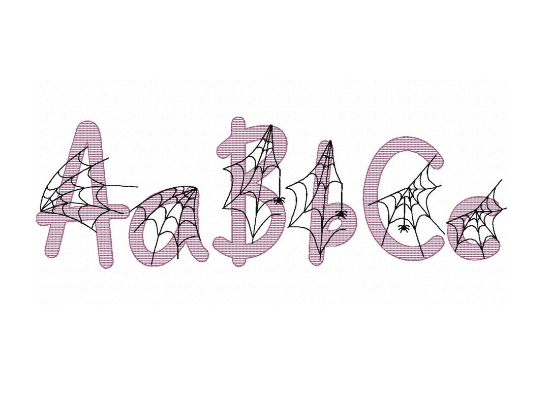 Spiderweb Font Embroidery Spider Web Alphabet Halloween Cobweb Spooky ...