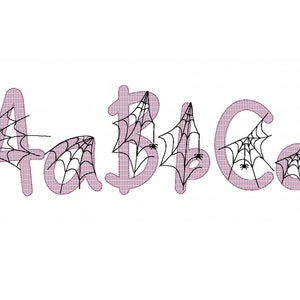 Spiderweb Font Embroidery Spider Web Alphabet Halloween Cobweb Spooky ...