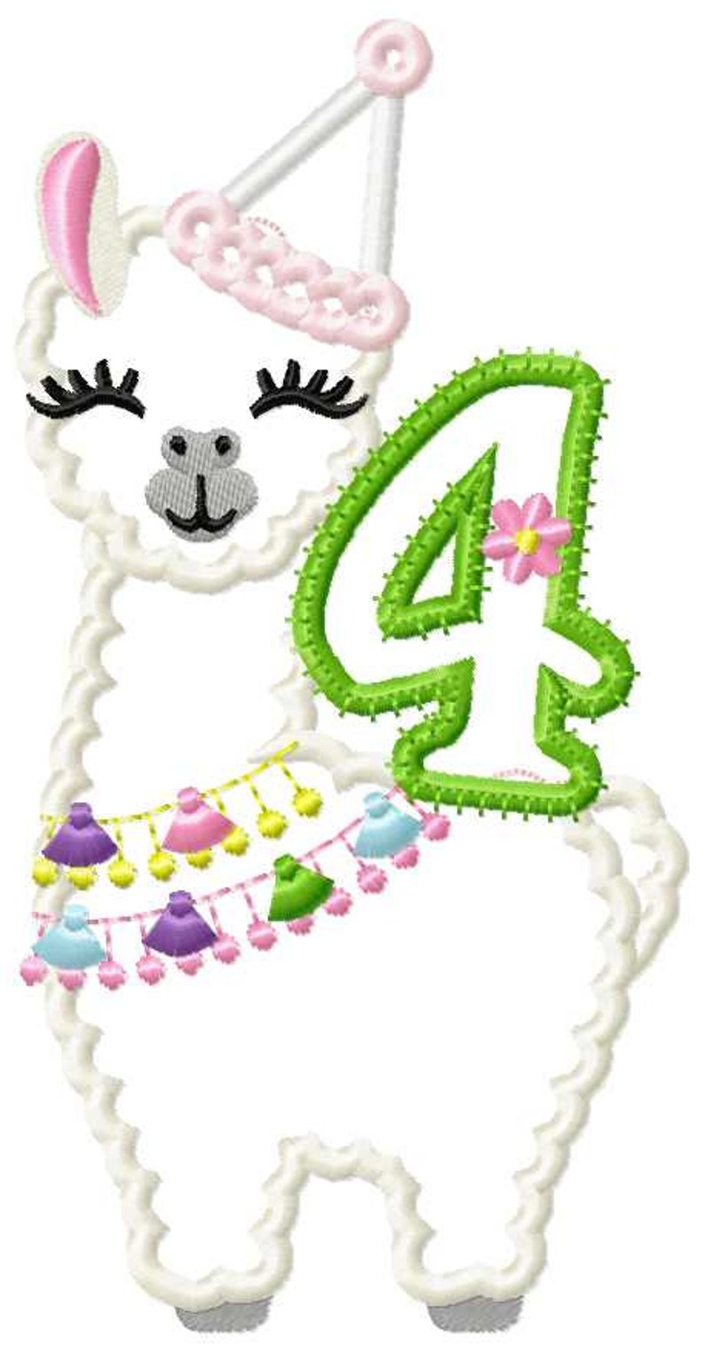 Llama Alpaca Birthday Hat Number Set 1 9 Applique Designs - Etsy