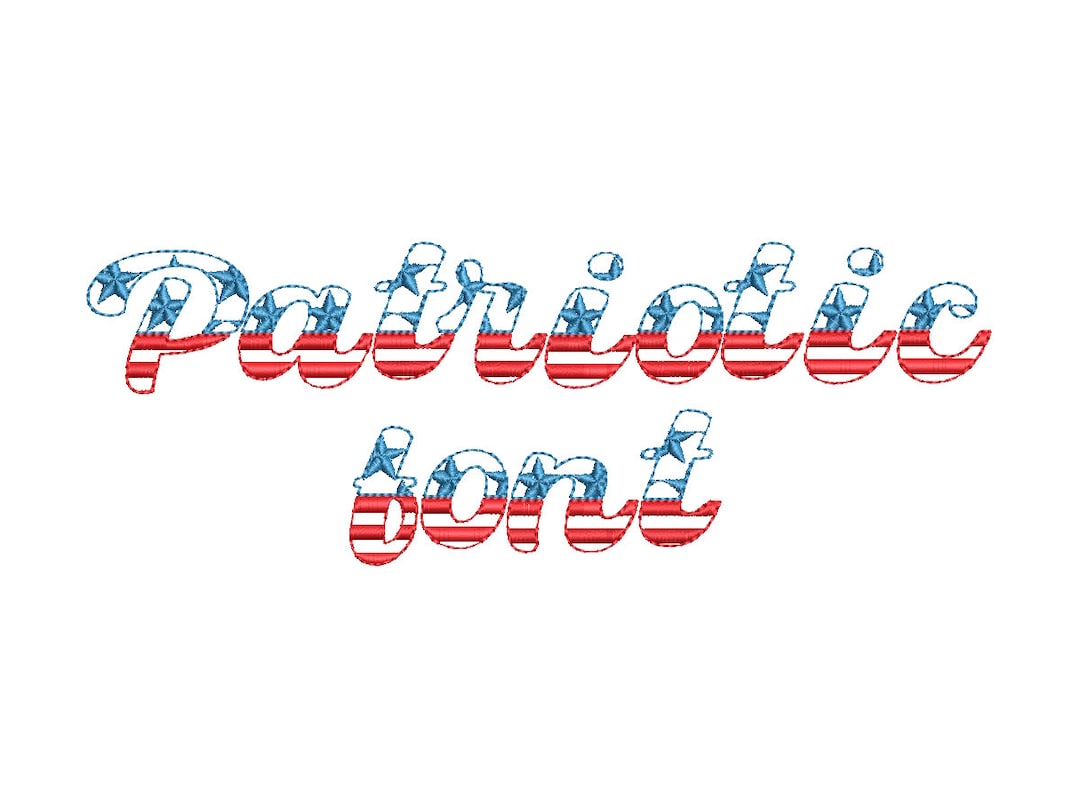 Patriotic Cursive Font Stars and Stripes Alphabet Letters Light Stitch ...