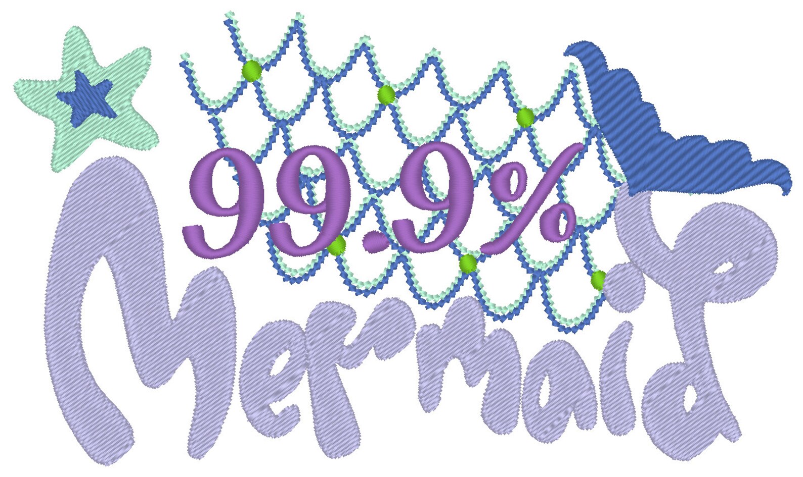 Mermaid Embroidery Design 4x4 5x7 6x10 Mermaid Thing, Summer, Beach ...