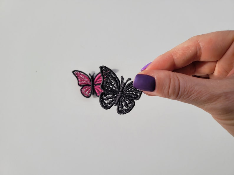 SMALL Butterfly Dimensional FSL Free Standing Lace Machine Embroidery ...
