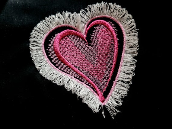 Falling Hearts Fringed Fluffy Heart Fringe ITH in the Hoop - Etsy