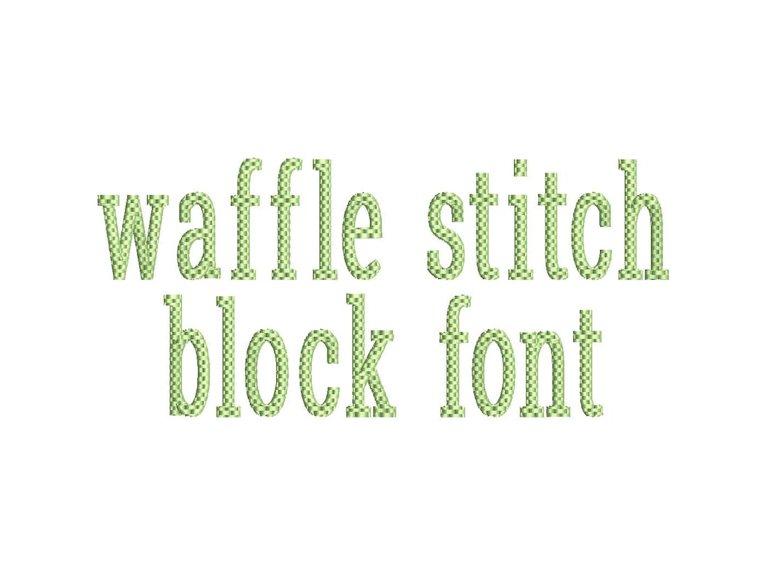 Block Narrow Font Waffle Textured Fill Stitch Alphabet Letters and ...