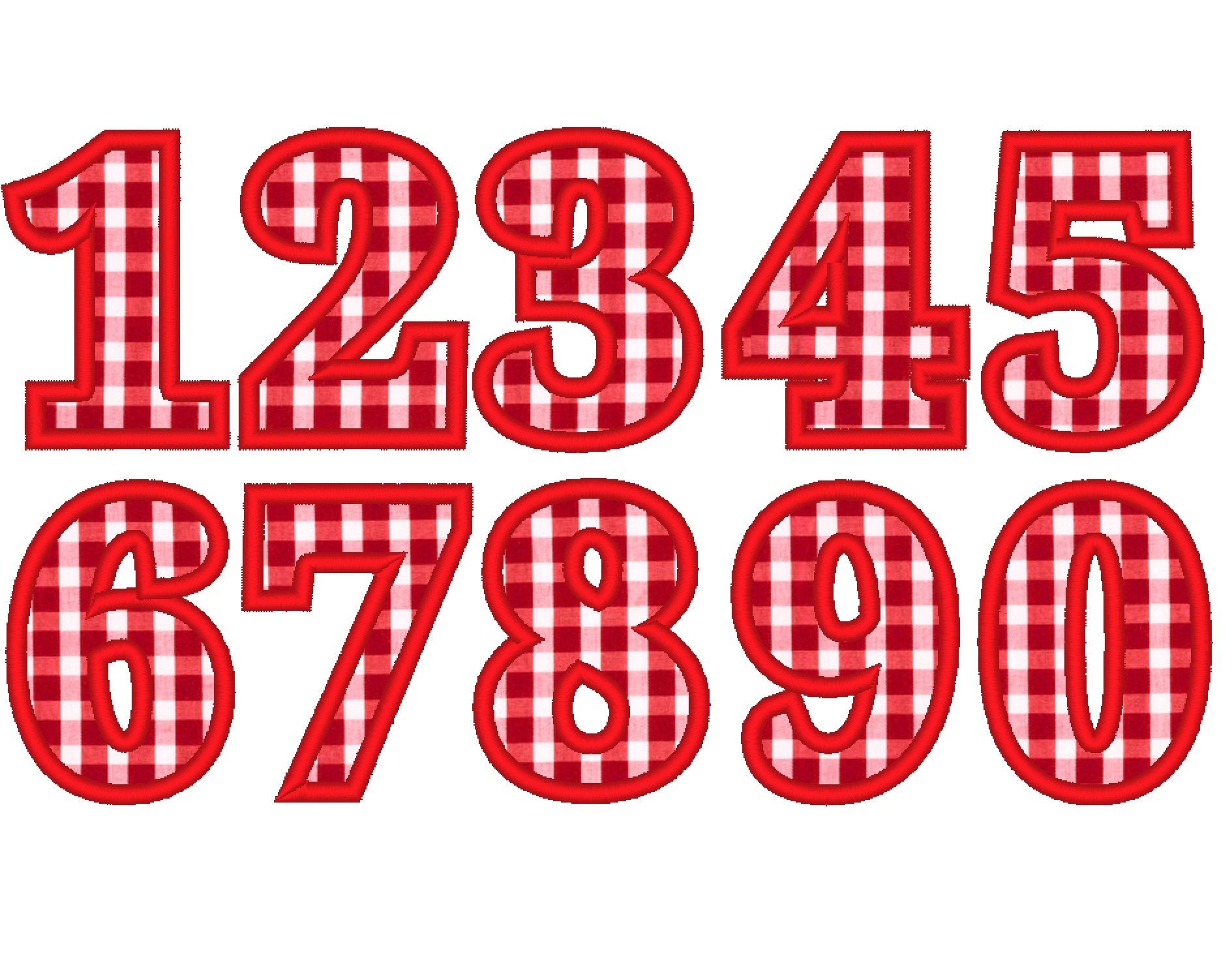 Wide Satin Stitch Numbers Birthday Numbers Set Machine Embroidery 