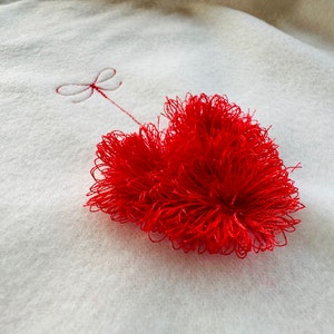Hanging Fringed Fluffy Heart Valentine Day Machine Embroidery Design ...