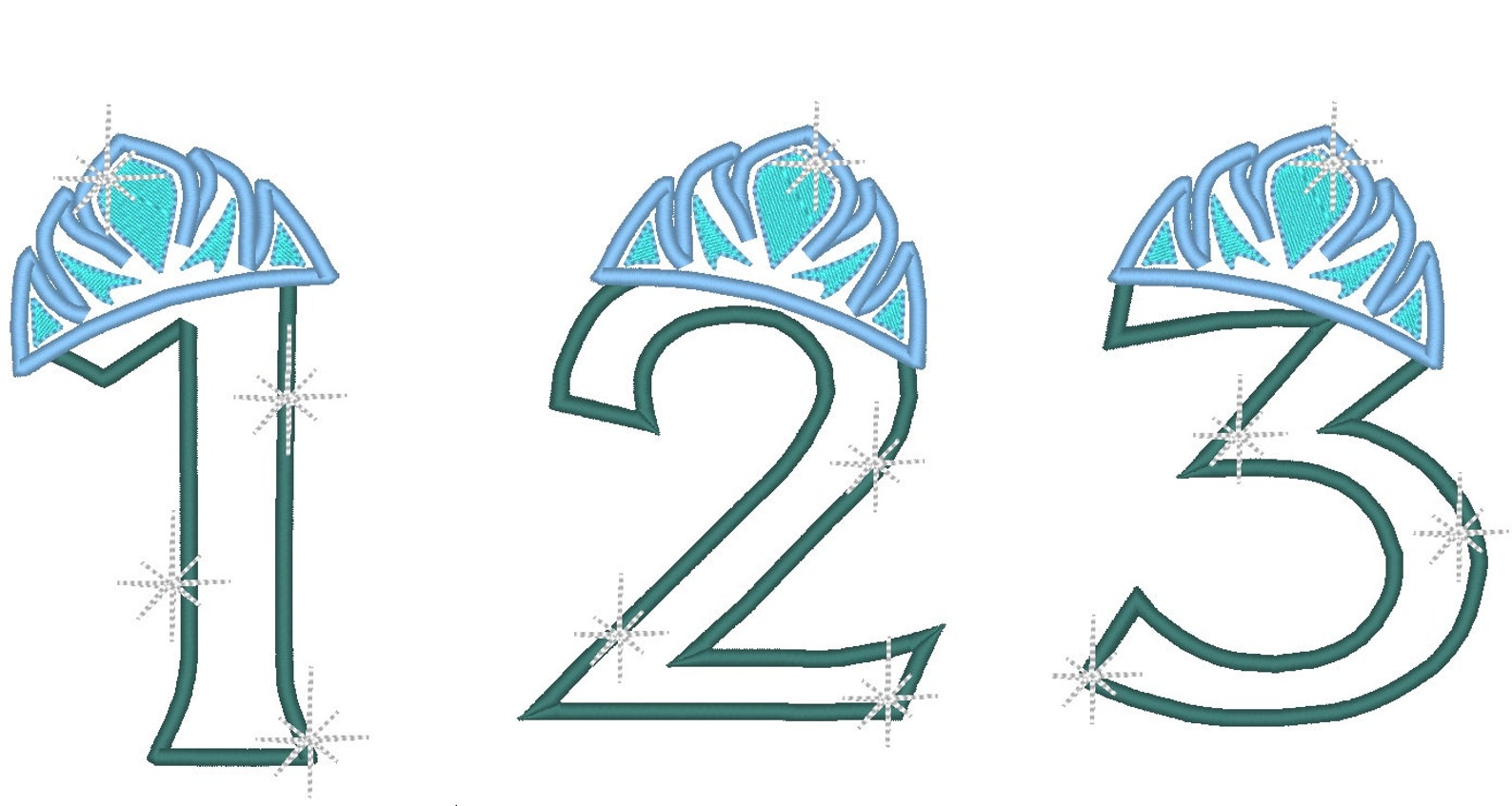 Frozen Ice Numbers for Princess Birthday Machine Embroidery - Etsy