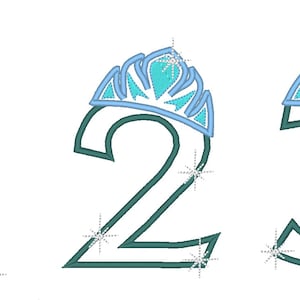 Frozen Ice Numbers for Princess Birthday, Machine Embroidery Applique ...