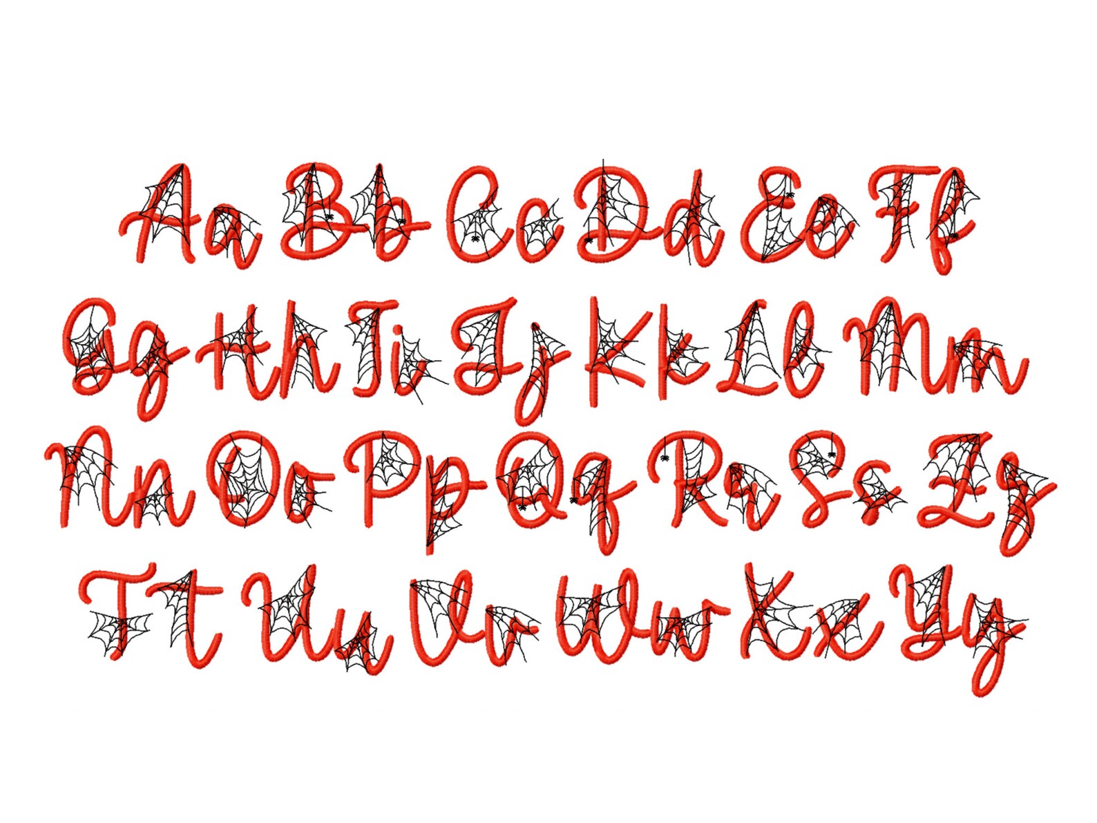 Spiderweb Font Embroidery Spider's Web Alphabet Halloween Cobweb Spooky ...