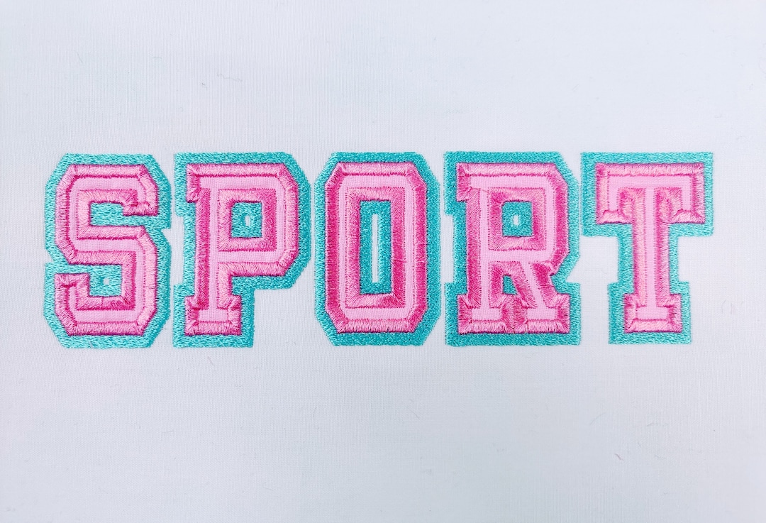 Thin Double Outline Applique Athletic Sport High School Team Players ...