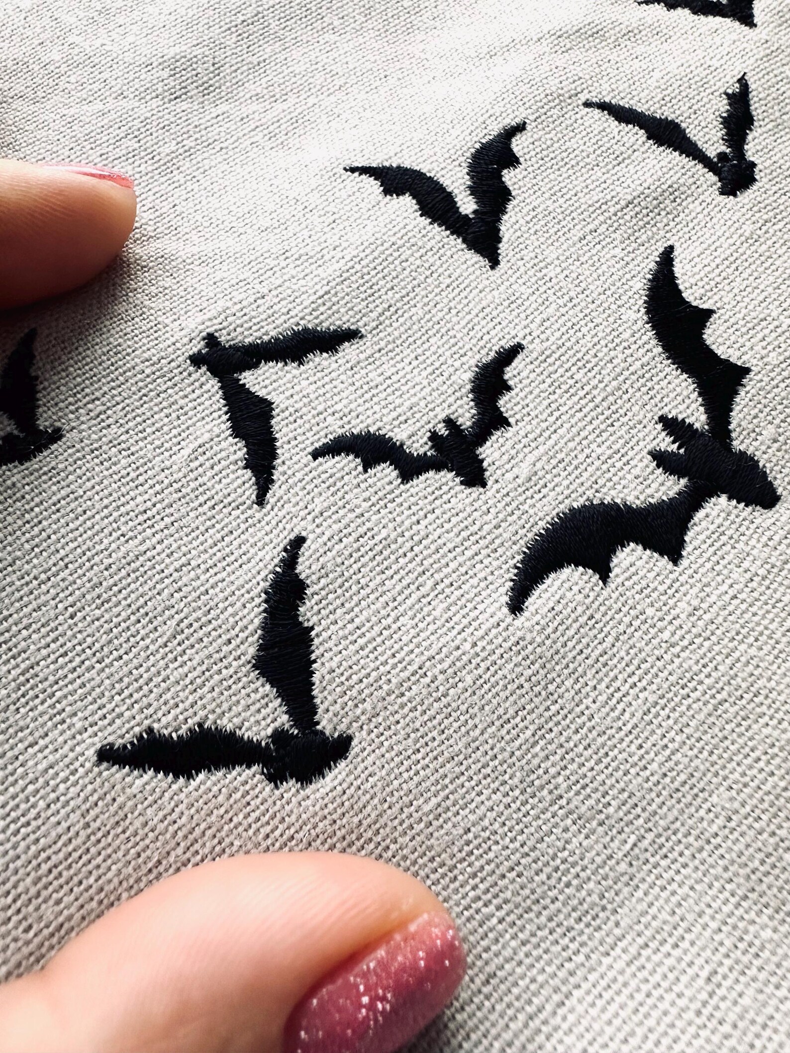 Many Mini Bats in a Row Halloween Bat Satin Stitch Machine Embroidery ...