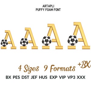 Puffy Soccer Font Puffy Foam Embroidery Fonts Sport Alphabet Letters ...