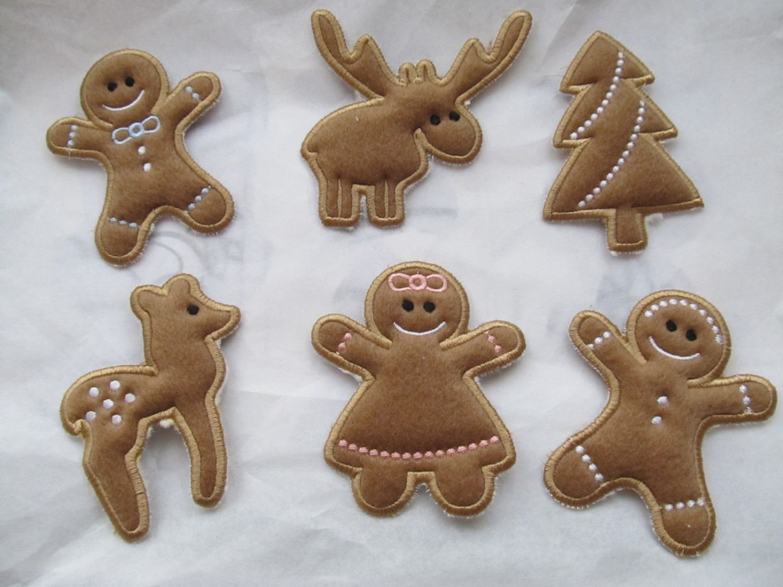 Cute Christmas Gingerbread Set Machine Embroidery Designs - Etsy