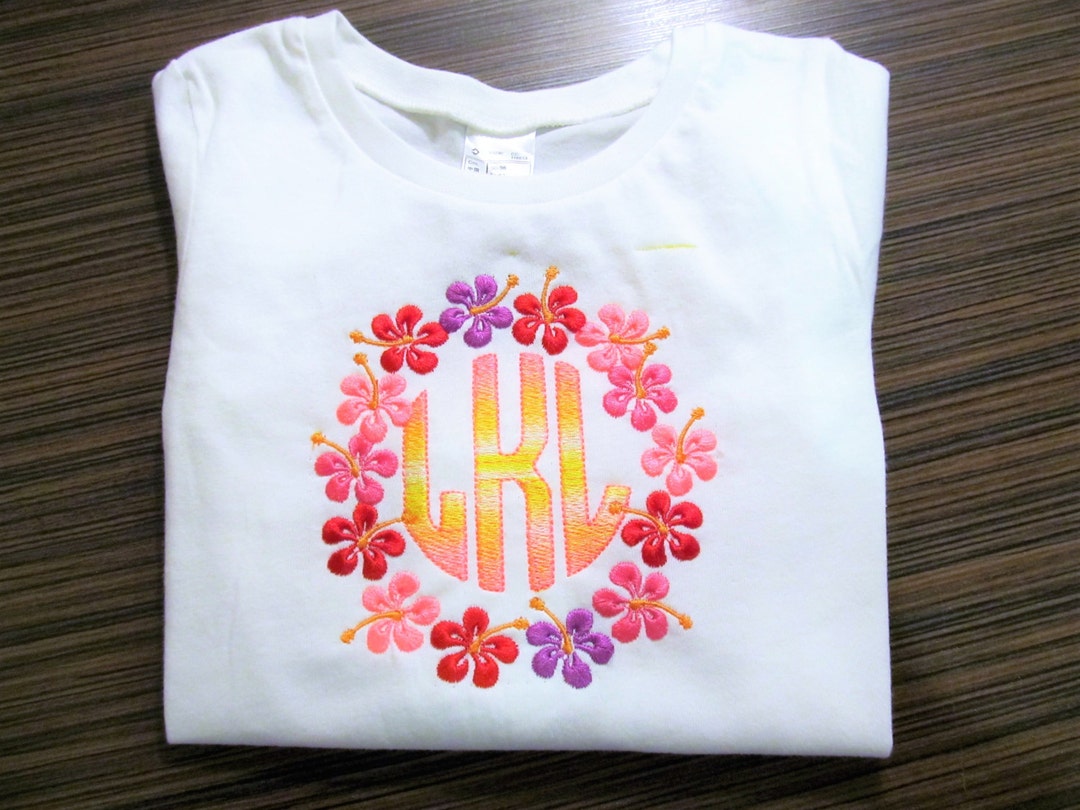 Iridescent 2 Color Circle Monogram Frame and New Circle Font Embroidery ...