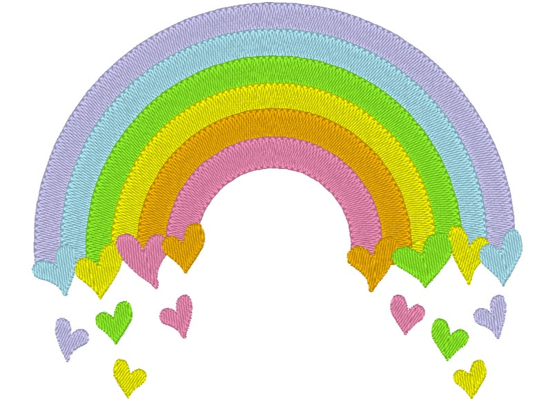 Mini Rainbow Fill Stitch Solid Stitch Rainbow in Many Sizes - Etsy