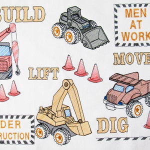 Builder Equipment Cat Tractor Digger Sketch Light Stitch Machine ...