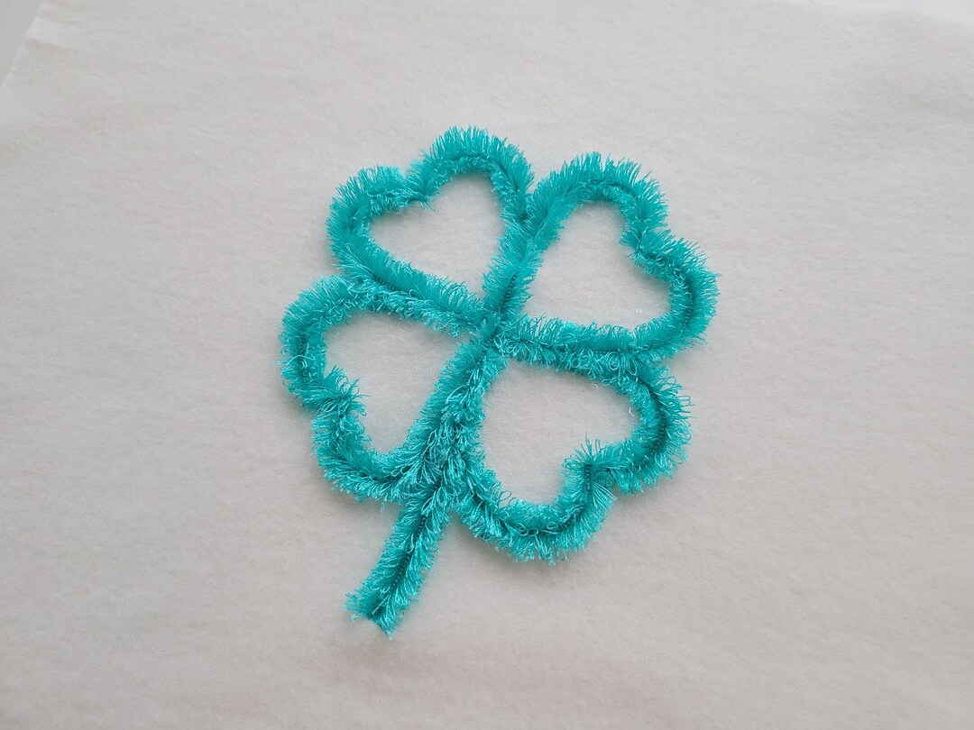 Fluffy Clover Four Leaf Flower Fringed Floral Shamrock Fringe ITH in ...