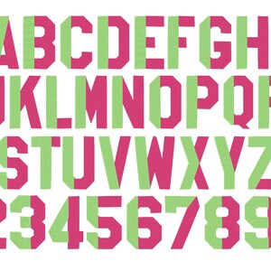 Block Varsity Collegiate Split Multicolored Font Fill Stitch 2 Color ...