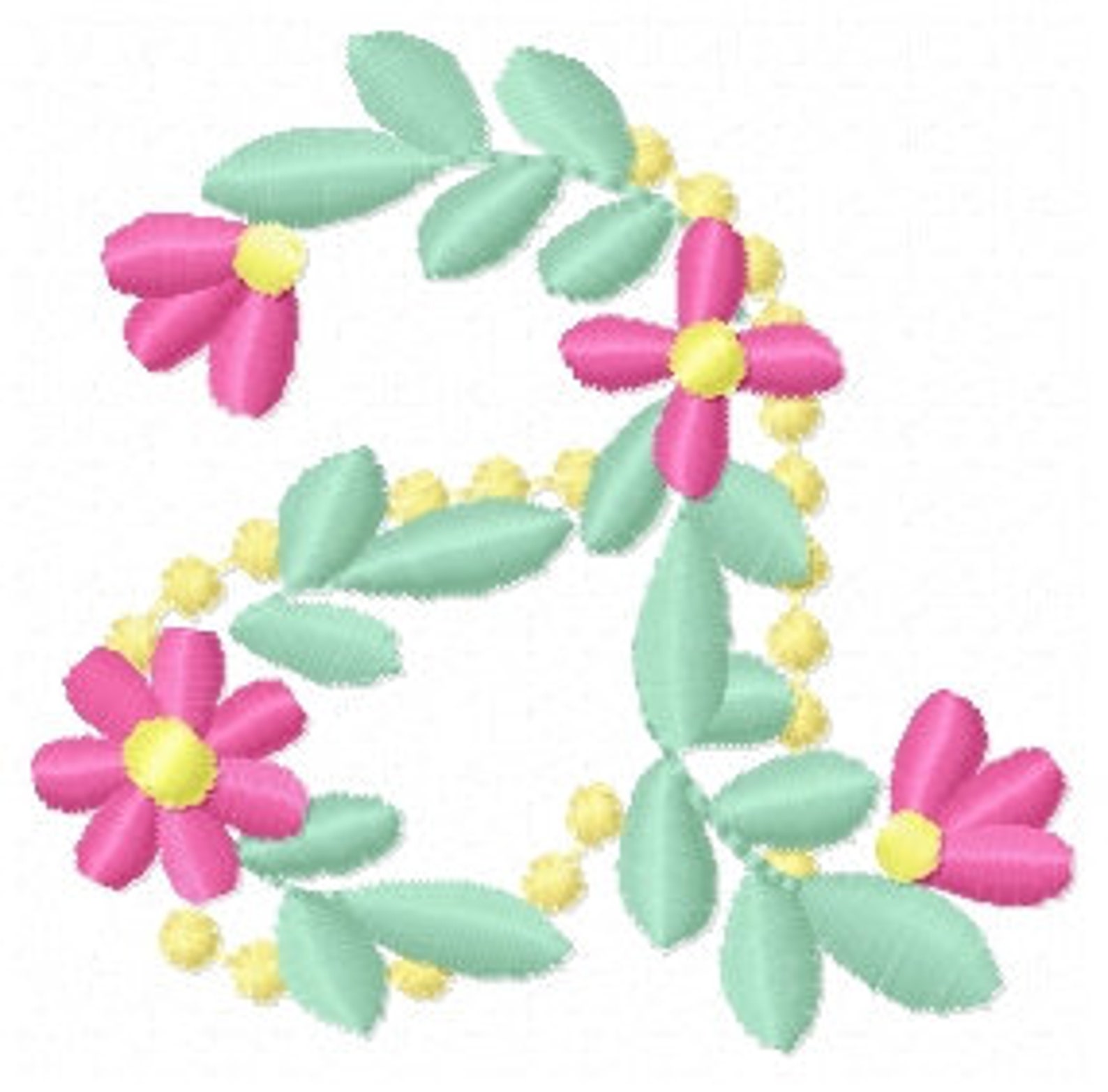 Spring Floral Font Flowered Alphabet Uppercase Lowercase Letters ...
