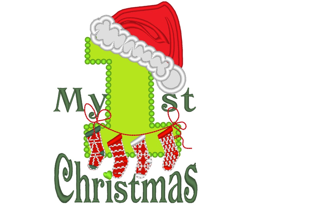My 1st Christmas Applique Designs 4x4 and 5x7 INSTANT DOWNLOAD - Etsy