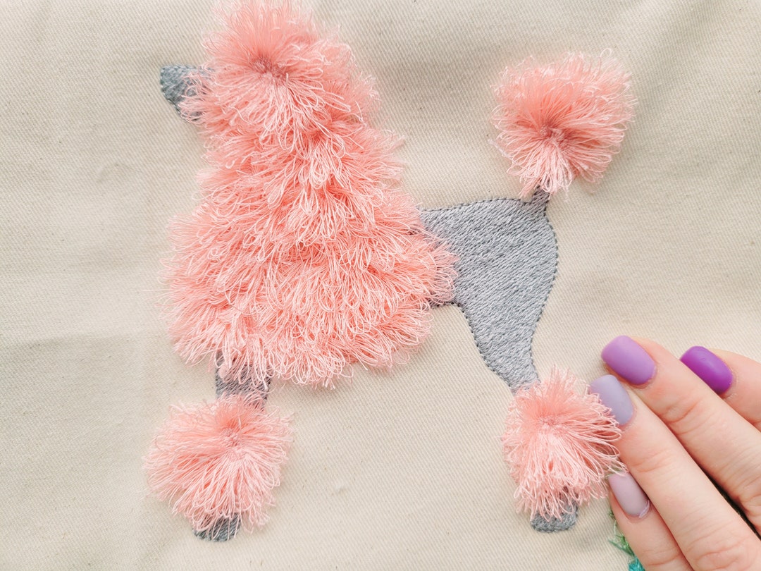 Midi Poodle Fluffy Chenille Poodle Dog Machine Embroidery Designs in ...