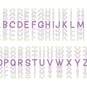 Stacked Font Satin Stitch and Outline Trend Alphabet Letters Awesome ...