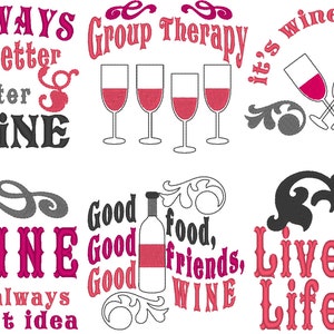 Wine Embroidery - Etsy