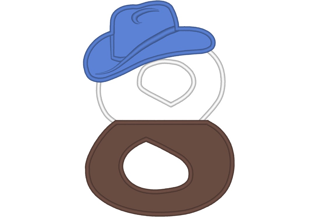 Little Cowboy 8 Number EIGHT Embroidery Birthday Number Applique Cowboy ...