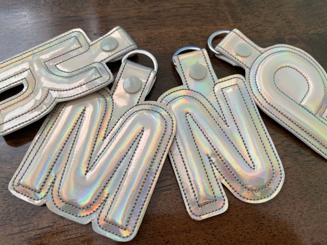 Retro Special Puffy Puff Foam Classic Key Fob Snap Tab Monogram A Thru ...