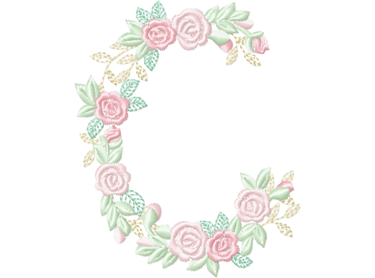 Delicate Roses Floral Letter C Garden Flag Monogram Flowers - Etsy