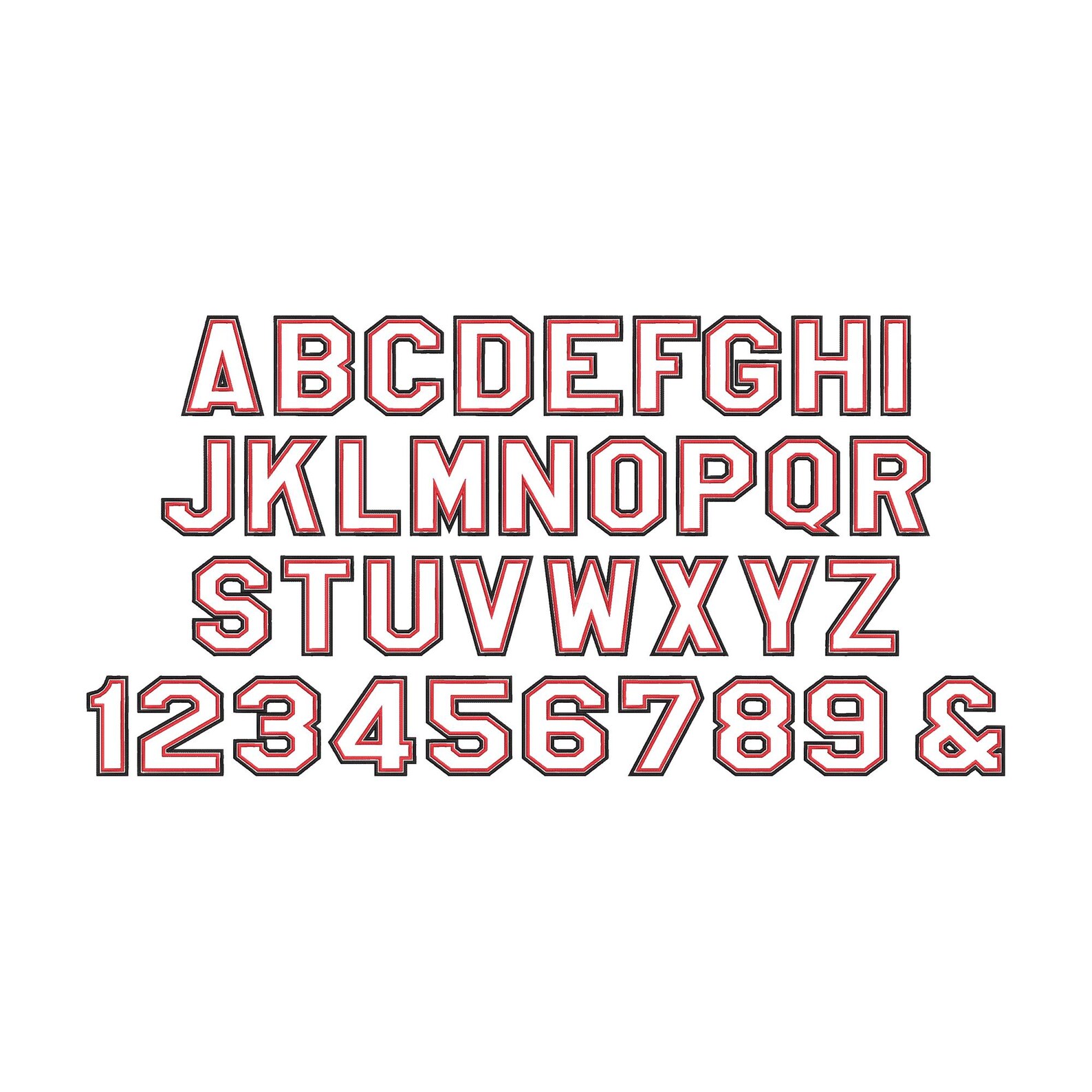 Varsity Collegiate Athletic Block Type Font Machine Embroidery Designs ...