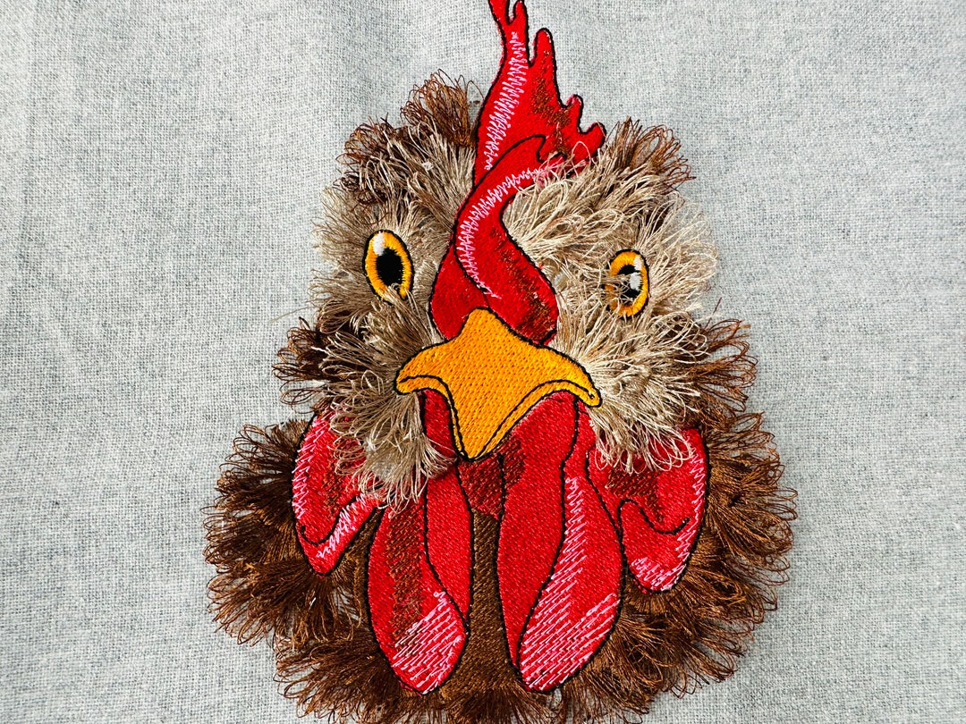 Chicken Fringed Fluffy Chenille Farm Bird Chicken Head Face Machine ...