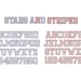 Patriotic Stars and Stripes and Outline Block Font Set of 2 Alphabet ...