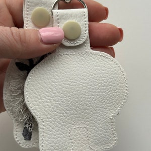 Fringed Goat Key Fob Snap Tab SET of 2 Fluffy Goat Keychain in the Hoop ...
