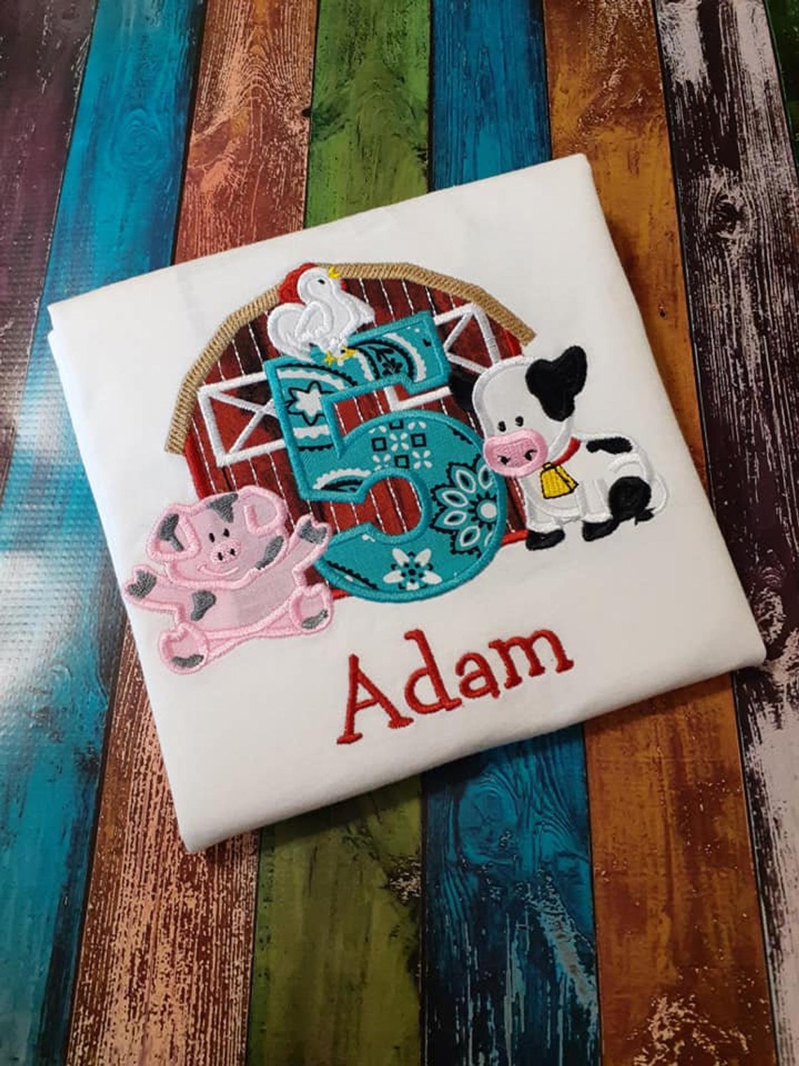 Farm Barn Animals Birthday Number TWO 2 With Barn Cow Pig - Etsy