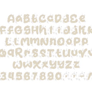 Sparkle Glitter FONT Night Starry Sky Alphabet Kids Girl Princess Name ...