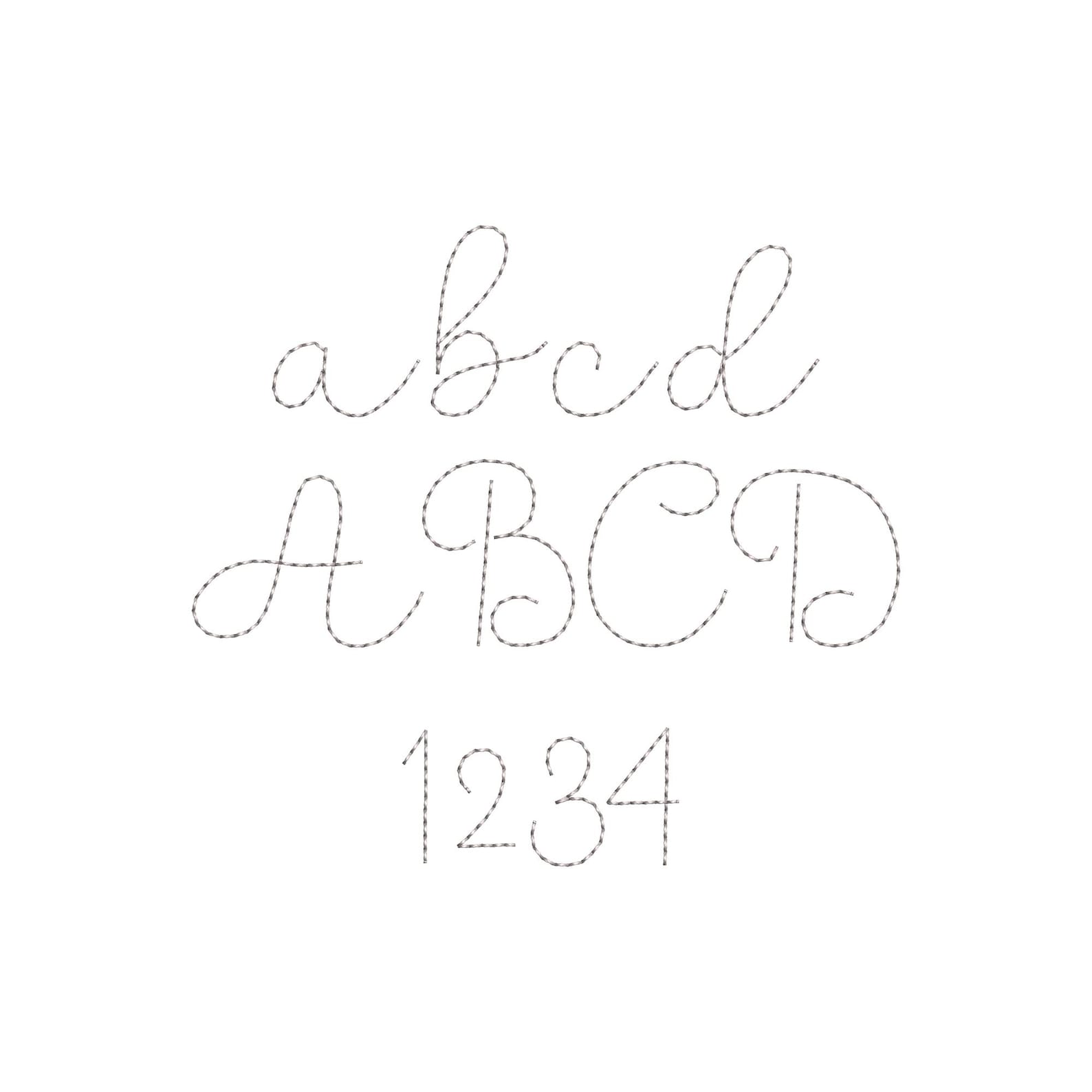 Handwritten Script FONT Butter Bean Stitch Alphabet Monogram Machine ...