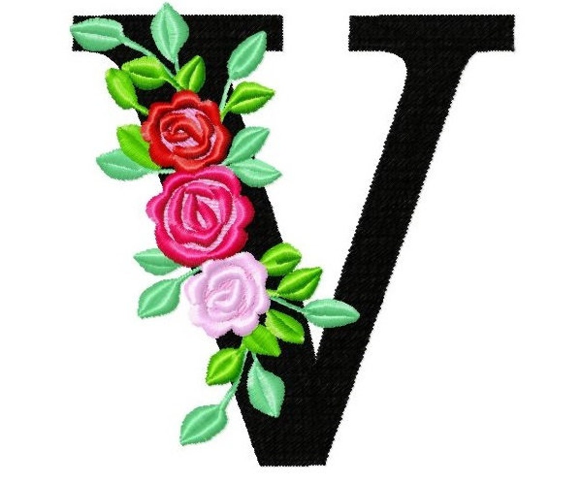 Roses Floral Individual Letter V Garden Flag Monogram Roses - Etsy