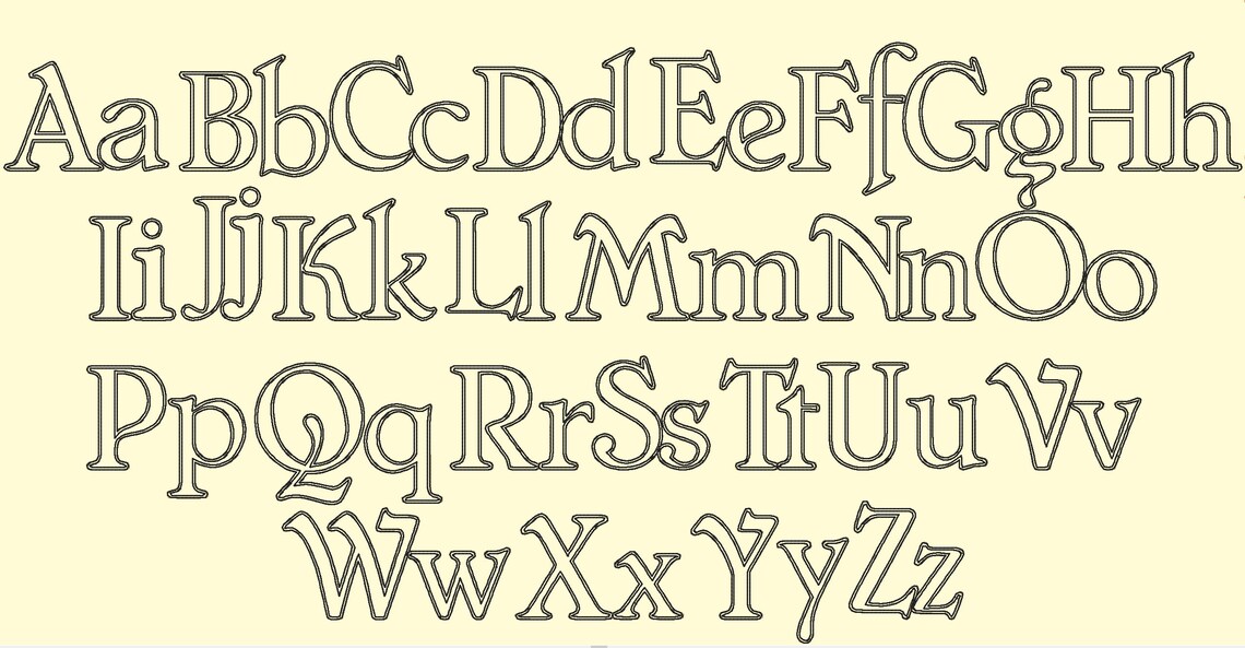 BX Included! Classic Free Edge Raggedy Applique Alphabet Font Machine ...