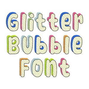 Glitter Bubble Shadow Font HTV Glitter Monogram Sparkle Effect Alphabet ...