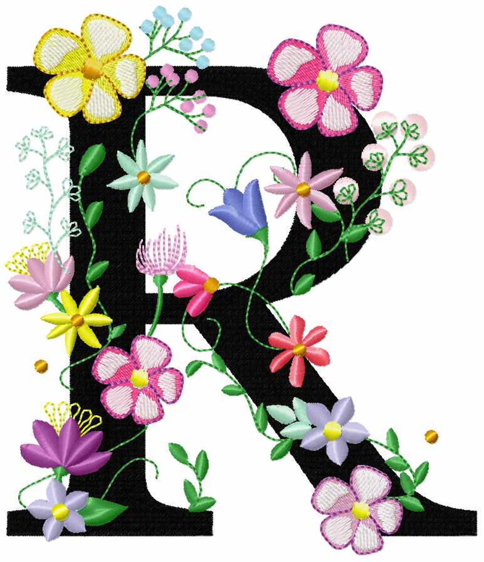 Floral Whole Alphabet Garden Flag Monogram Lace Swirl Flowers - Etsy