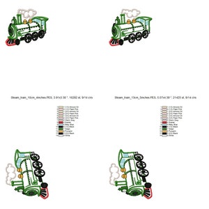 Real Steam Train Locomotive Applique Machine Embroidery Designs for ...