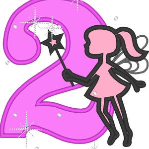 Little Fairy Silhouette Applique Birthday Numbers Set 1-6, Fairy Girl ...