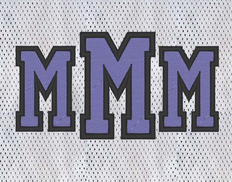 Varsity Collegiate, Collegiate Block Type Font Machine Embroidery ...