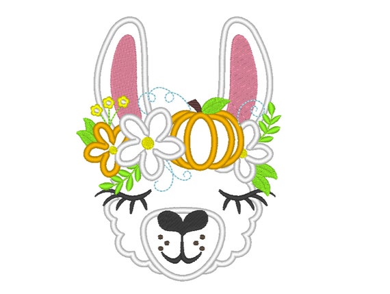 Llama Pumpkins Autumn Thanksgiving Llama Face With Shabby - Etsy