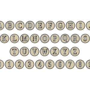 Embossed Classy Circle Monogram Terry Towel Font Alphabet Letters A-Z ...